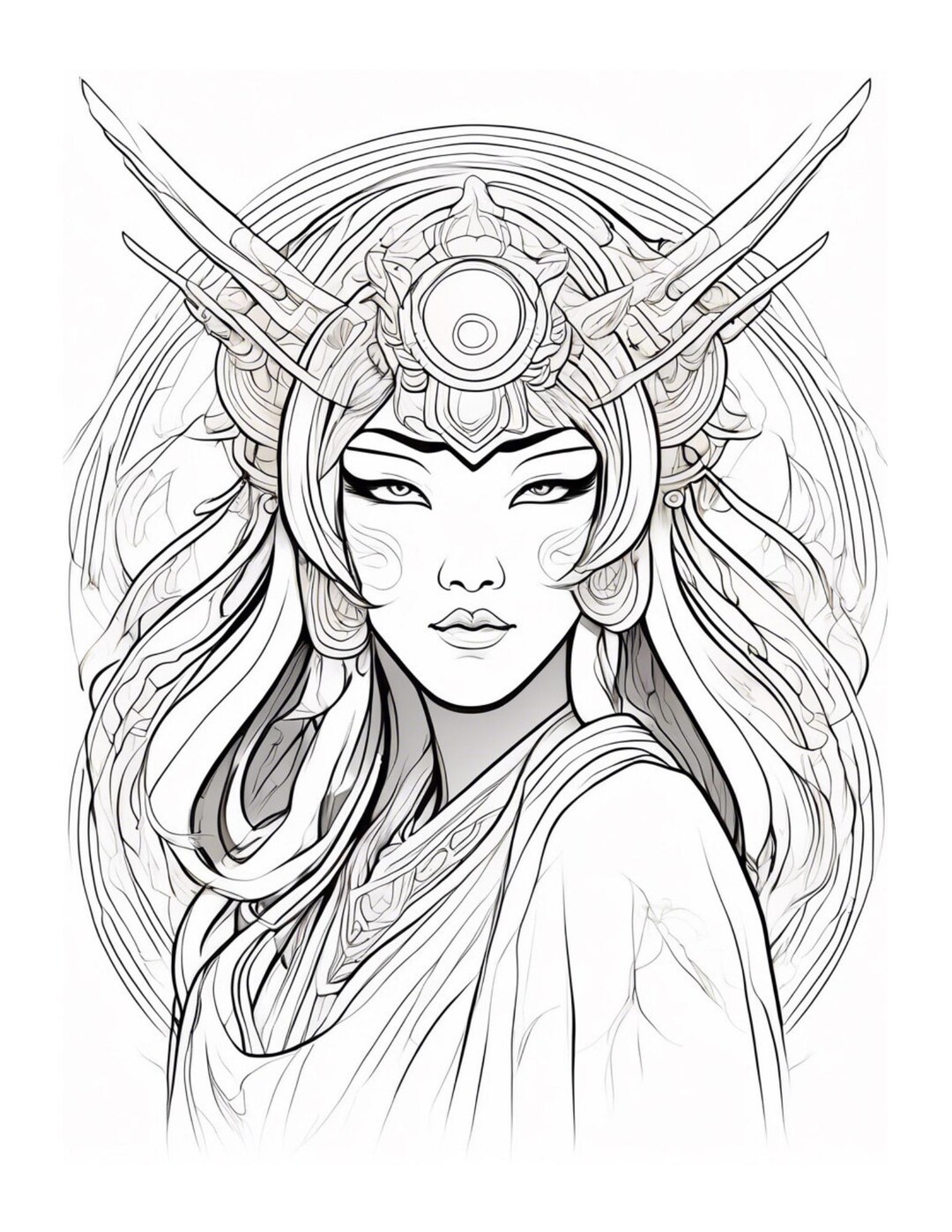 Amaterasu Coloring Page; for Immediate Download and Printing; Bring the ...
