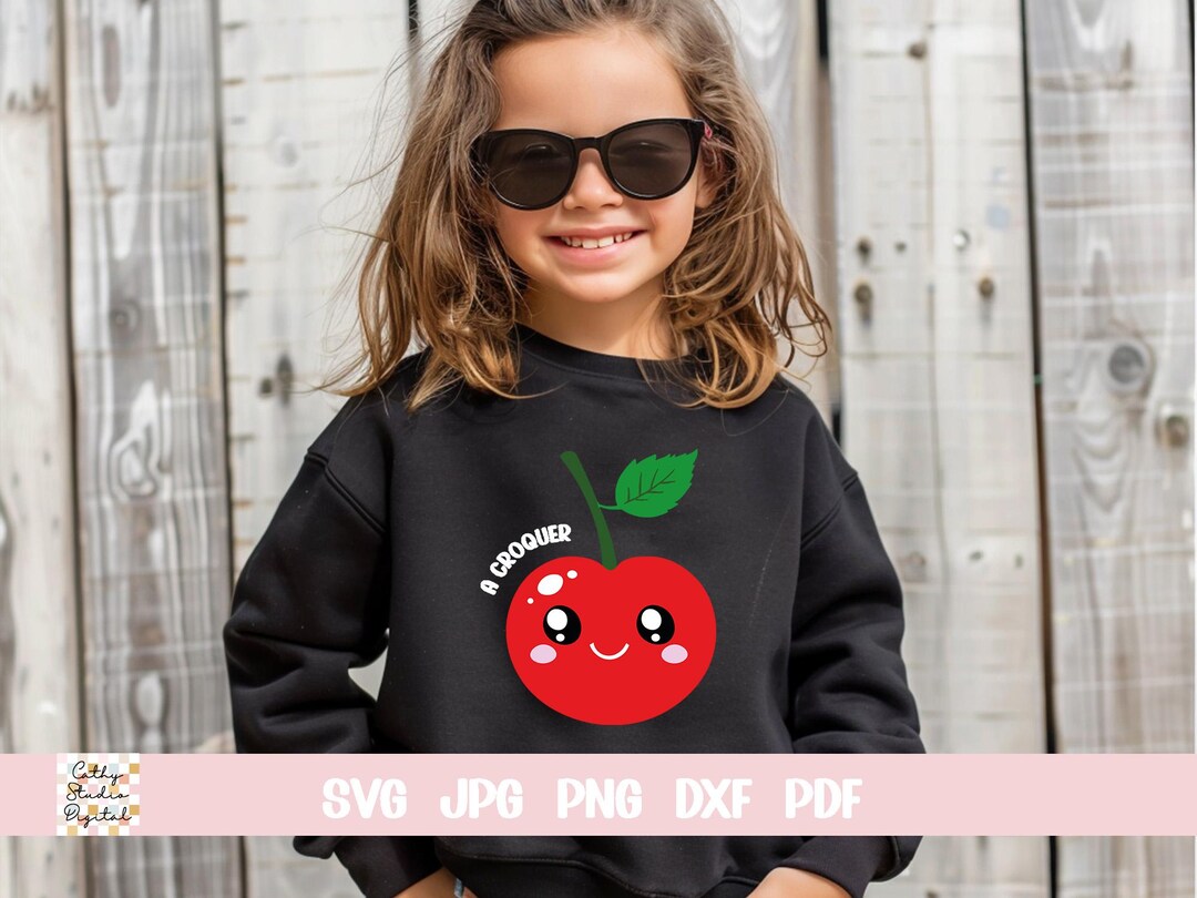 Cherry Bite Scan File Svg, Jpeg, Png, Dxf, Pdf Formats Digital Design for Cricut, Silhouette ...