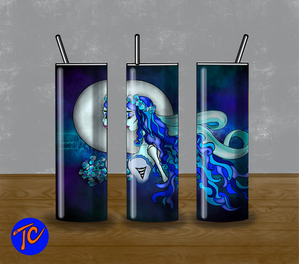 Halloween Corpse Bride ~ 20oz Tumbler Wrap Digital Download PNG & JPEG ...