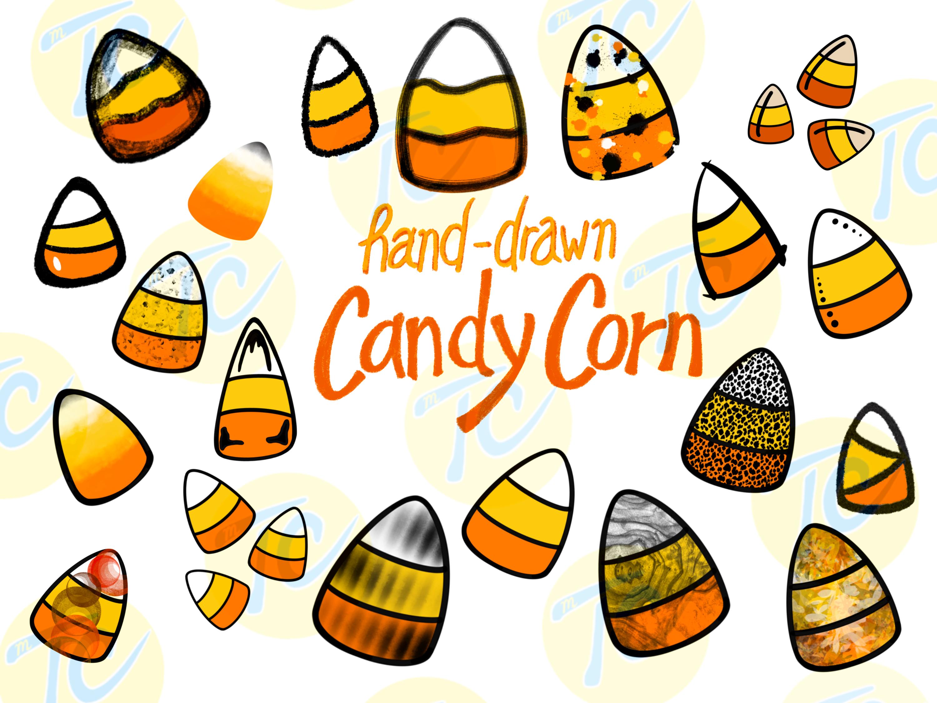 Hand-drawn Candy Corn PNG Instant Download Doodle - Etsy