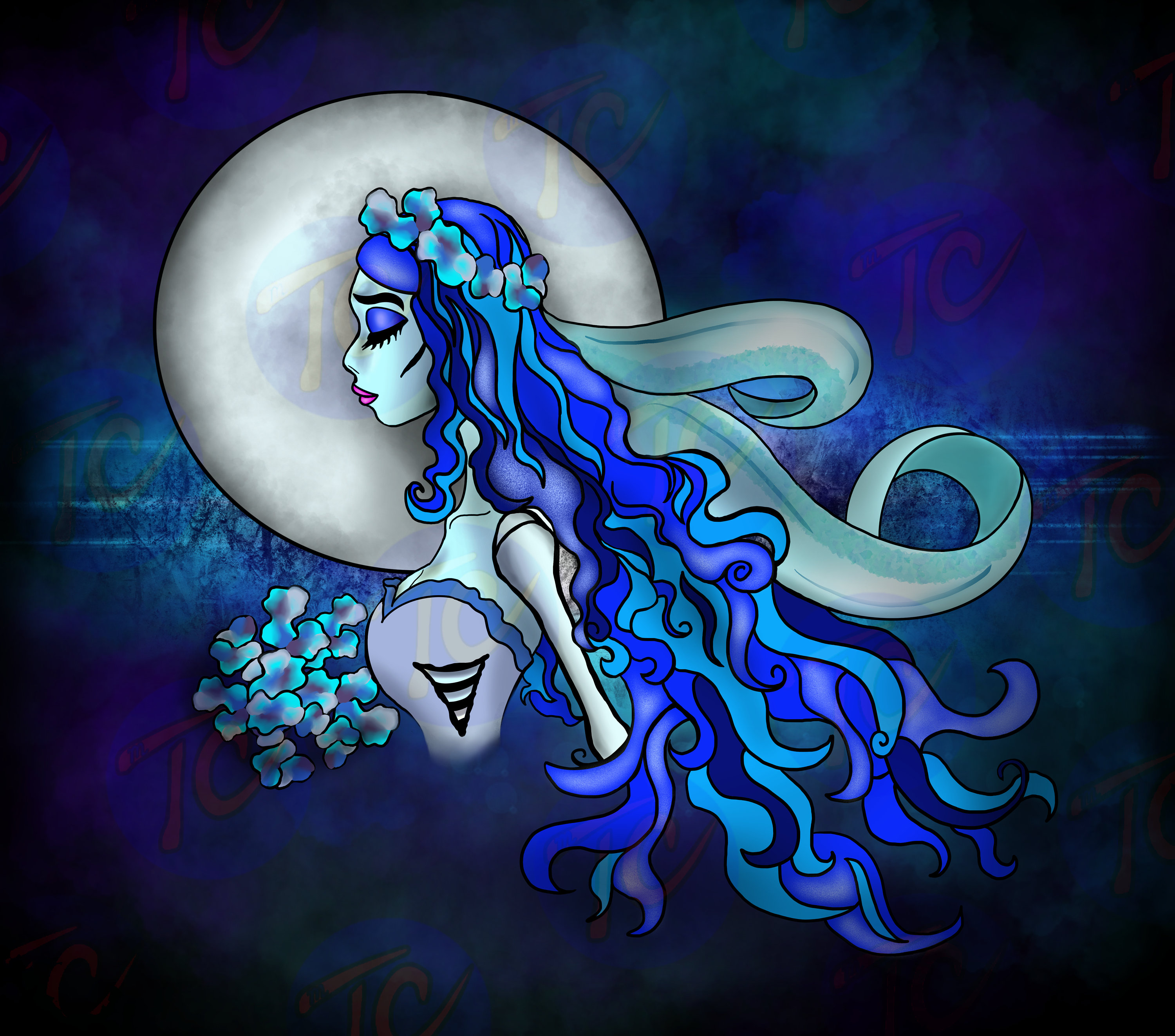 Halloween Corpse Bride ~ 20oz Tumbler Wrap Digital Download PNG & JPEG ...