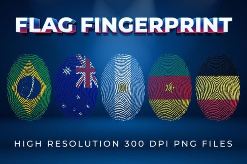 World Cup 2022 Flag Fingerprint Clipart Football World Cup - Etsy