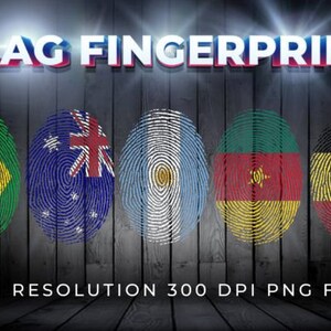 World Cup 2022 Flag Fingerprint Clipart Football World Cup - Etsy