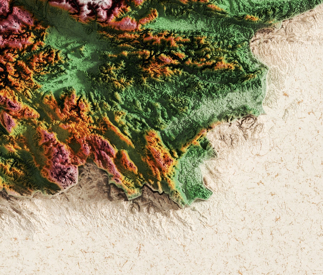 Relief Map Slovenia I Printable I 3D I Wall Art - Etsy