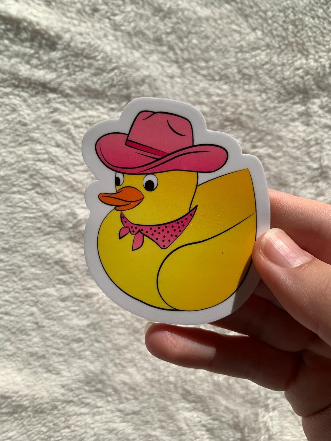 Duckie Diva: Yellow Rubber Duck With a Pink Barbie Cowboy Hat Sticker ...