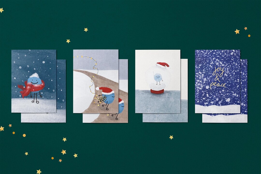 PRE-ORDER 8 Christmas Cards With Envelopes, 100% Recycled Paper, Folded ...