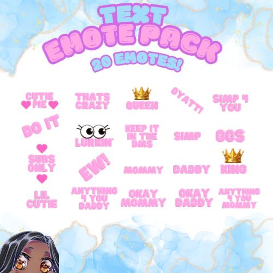 CUTE TEXT EMOTES 20 Pack - Etsy