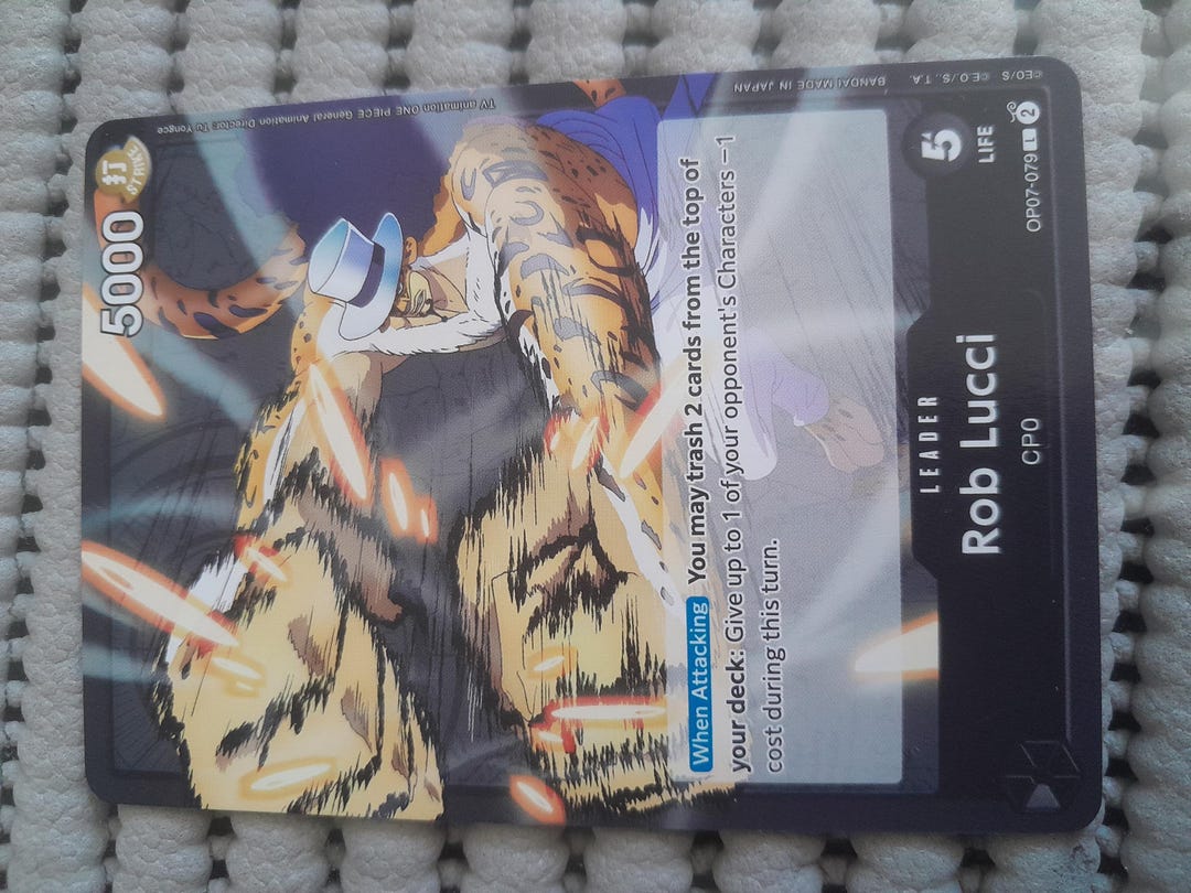One Piece Leader Card Rob Lucci OP07-079 L Custom TCG Proxy 500 Years ...