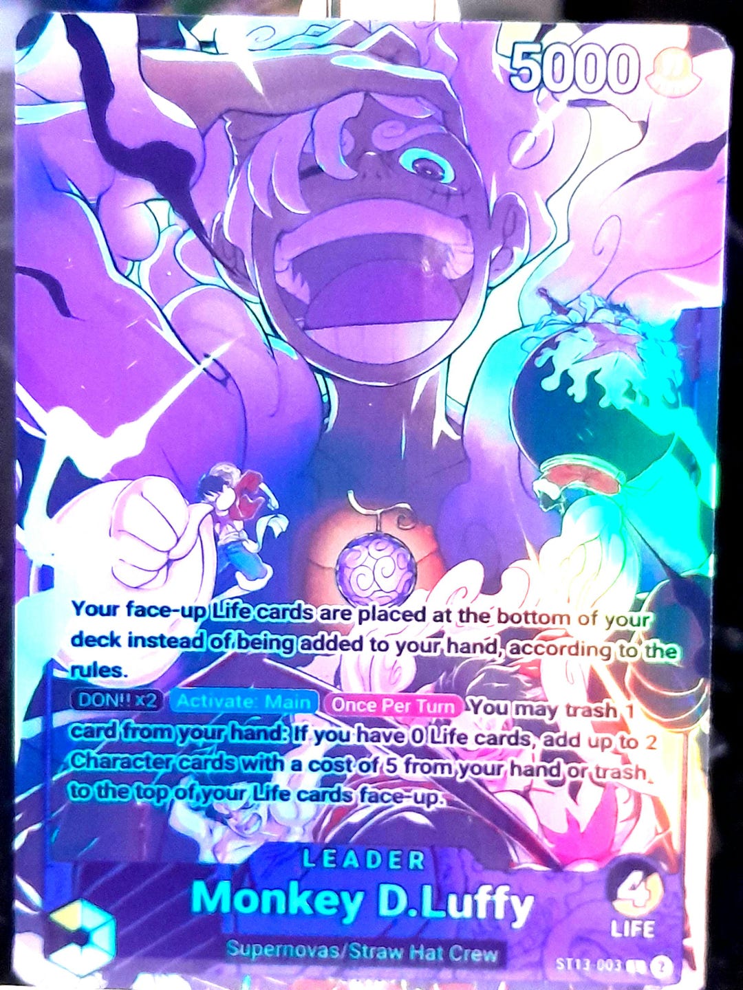 One Piece Monkey D Luffy Leader Custom Proxy ST13-003 L Card Game ...