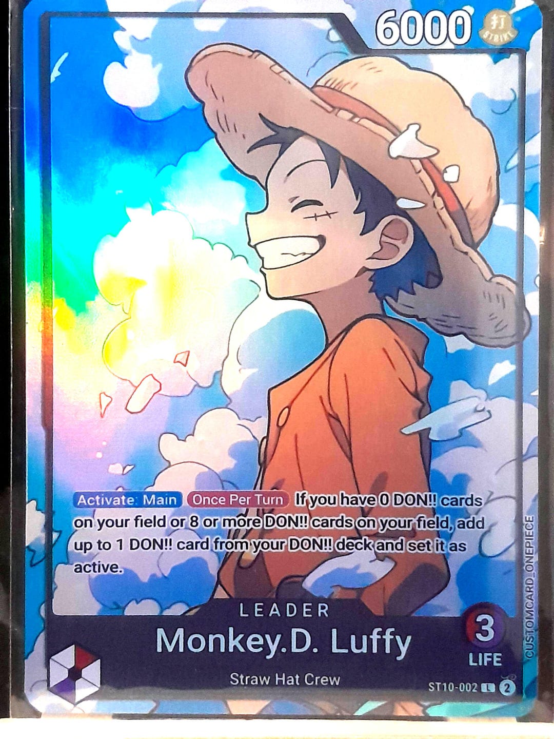 One Piece Monkey D Luffy Custom Proxy ST10-002 L Card Game English ...