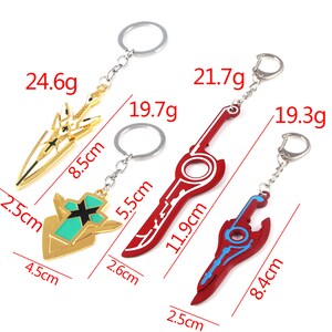 Xenoblade Chronicles 2 Keychain Red Metal MONADO Mythra Hikari Pyra ...