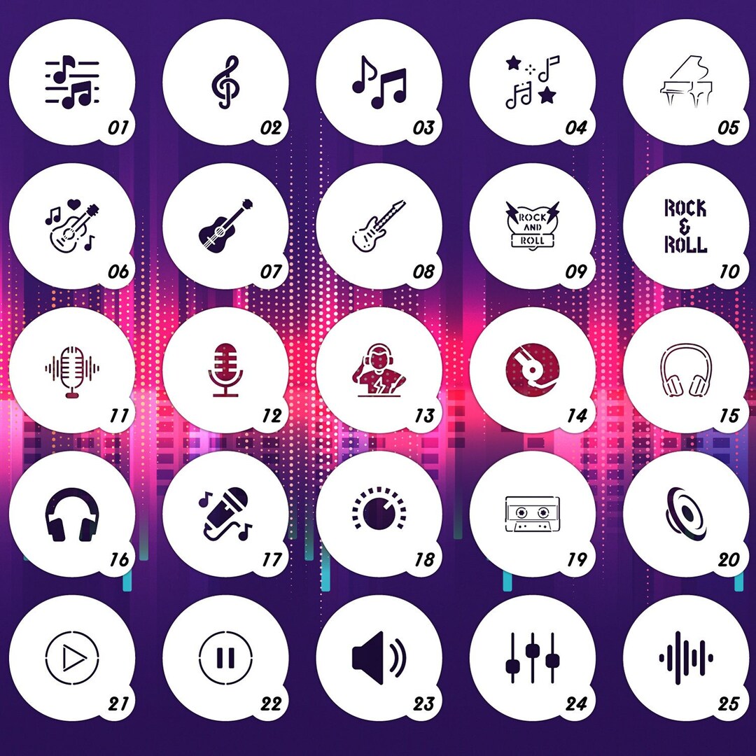 Music Themed Stencil for Macaroons, Cookies and Other Sizes for All ...