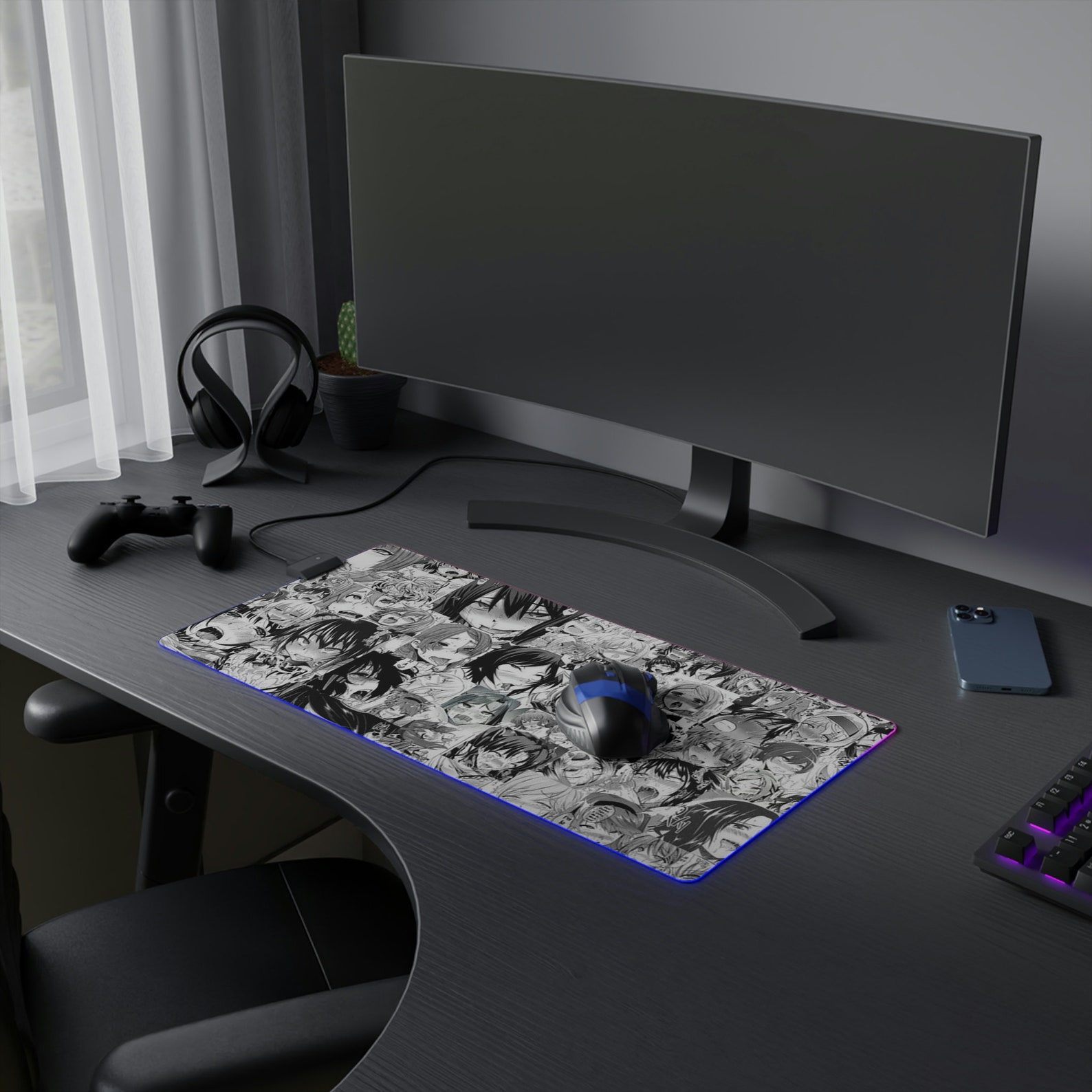 LED Gaming Mouse Pad With Hentai Face - Etsy