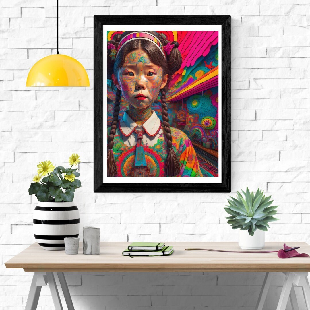 The Thinking Girl , Original Art, Printable Art, Joyful and Empowering ...