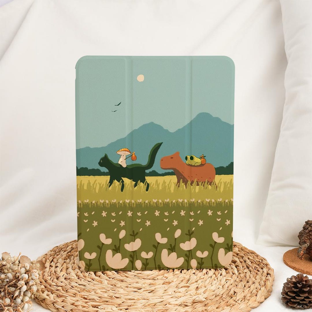 Capybara Frog Cat Aesthetic iPad Case for iPad Pro 13 12 11, iPad Air ...