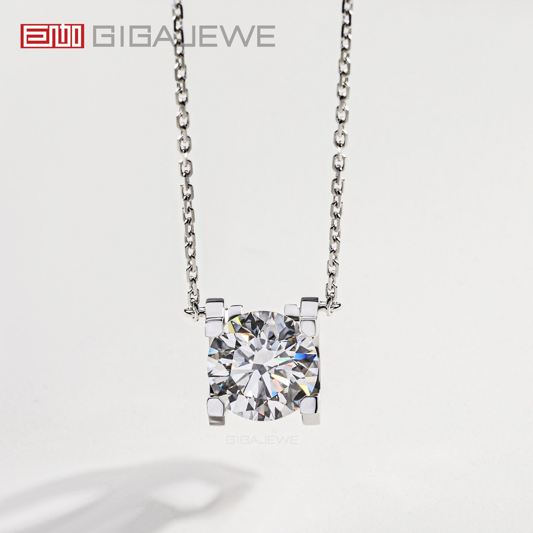 DEF Color 8mm 2.0ct Lab Grown Diamond 14K/18K/ Rose Gold Platinum Halo ...