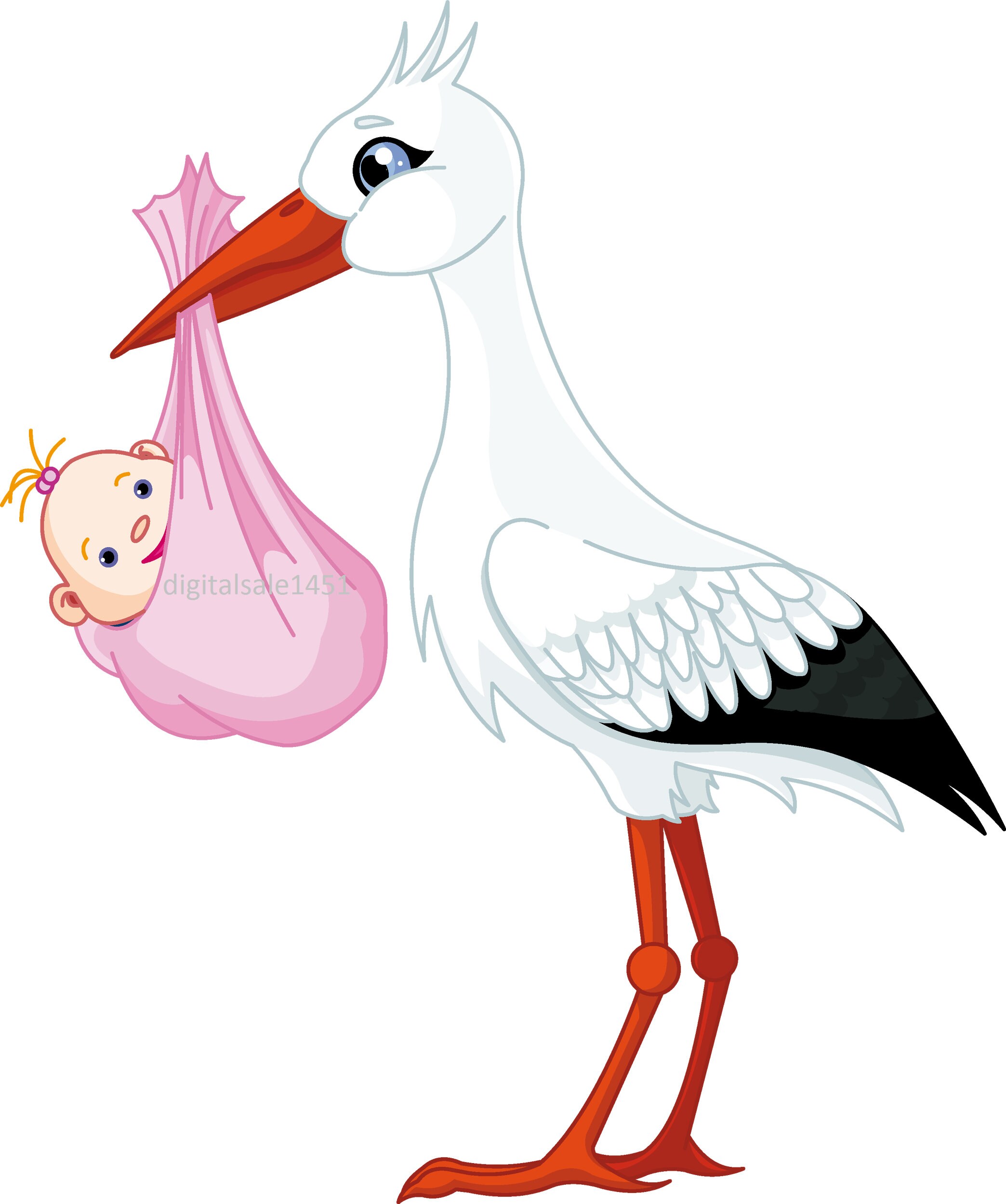 Cute Stork Clip Art