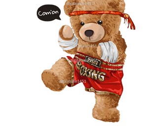 Boxing Teddy Bear - Etsy