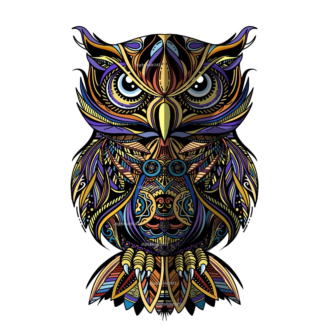 Owl Svg,colorful Owl Vector,digital Download,tee Print,glass Print,wall ...