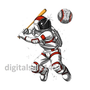 Astronaut Baseball,astronaut Game,digital Download,digital Printing ...