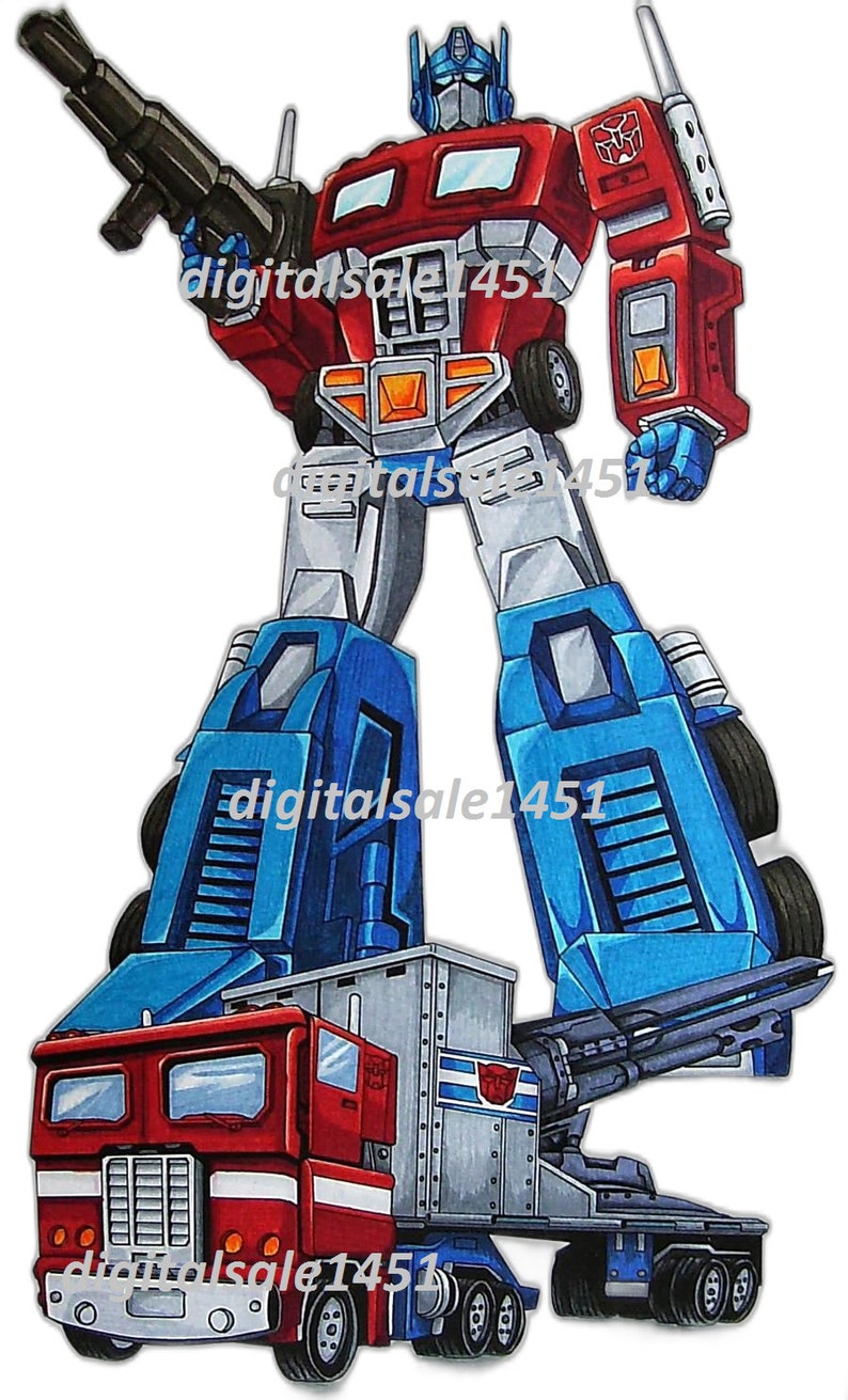 Optimus Prime PNG descarga digital dibujos animados Optimus - Etsy México