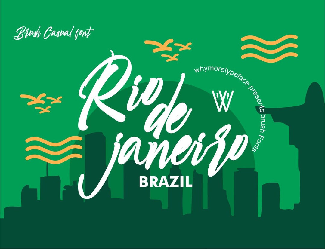 Rio De Janeiro Script Brush Fonts | Script Handwritten Brush Font - Etsy