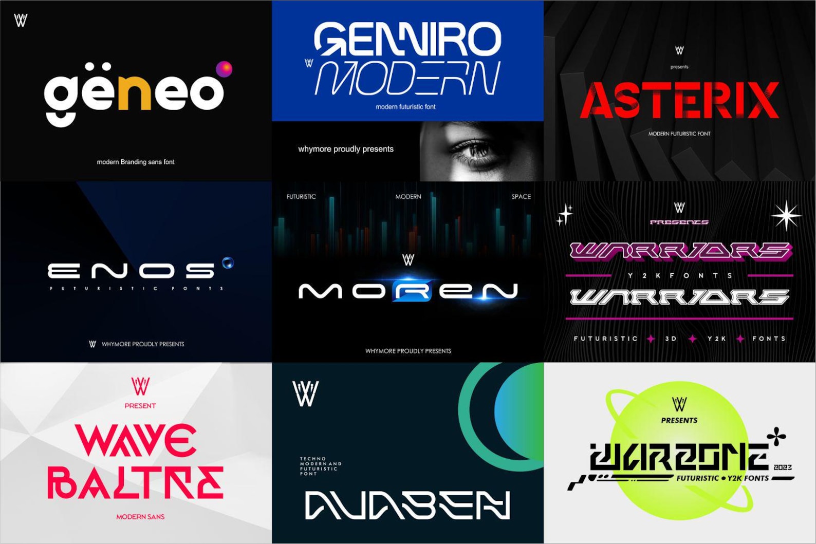 20 Futuristic Font Bundle Perfect for Cricut, Canva, Adobe, Branding ...