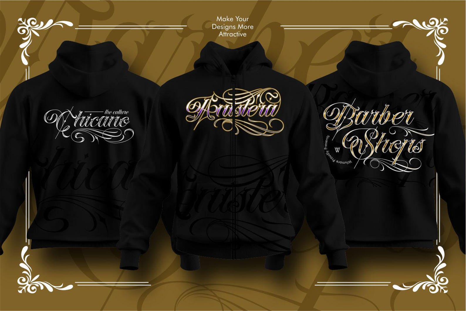 Ulgiora Edgy Tattoo Font Bundle | Luxurious Blackletter Script Custom ...