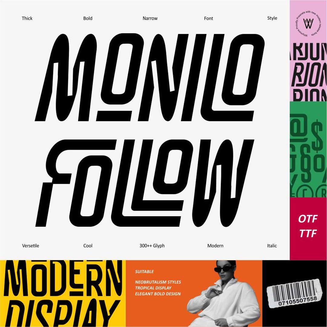 Monilo Bold Condensed Narrow Display Font Graffiti Font, Urban Font ...