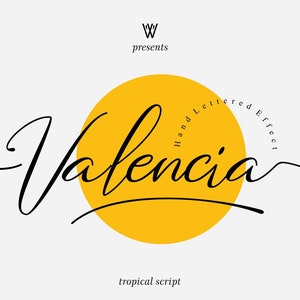 Valencia | Script Tropical Fonts - Etsy