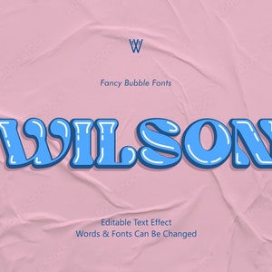 Wilson Fancy Font Bubble Font Display Fonts - Etsy