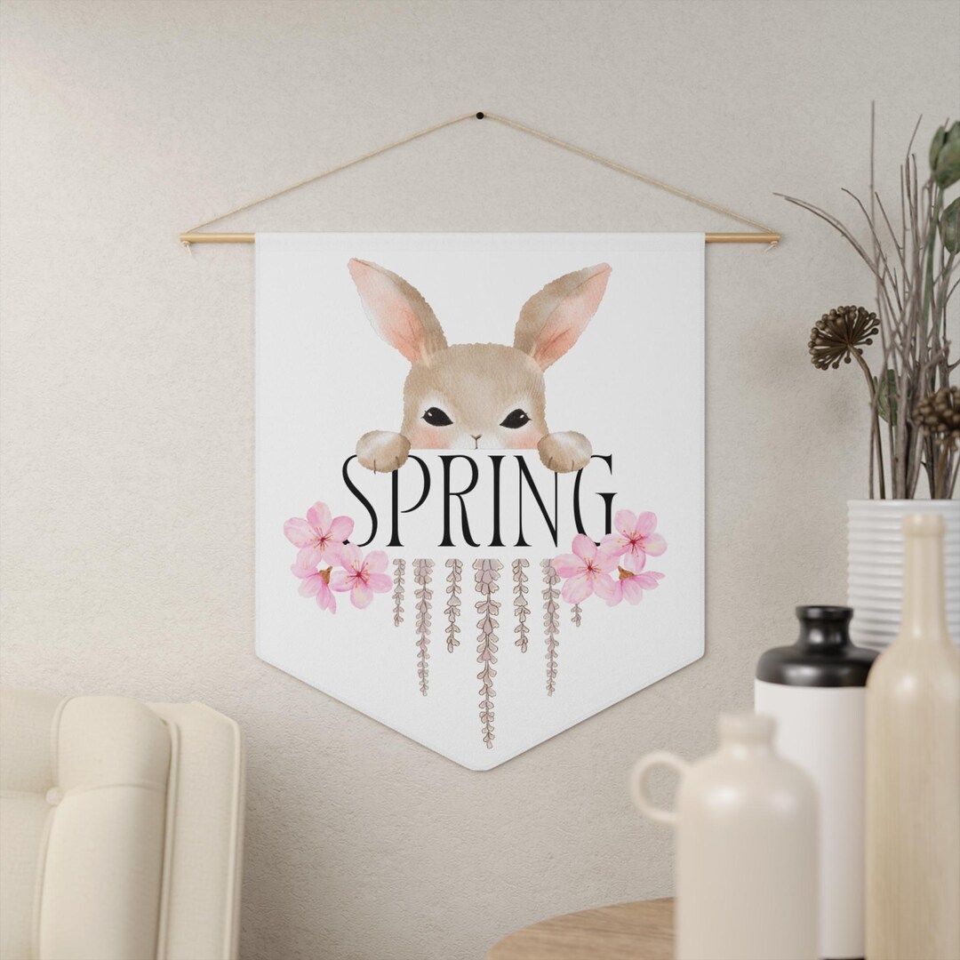 Spring Bunny Pennant Banner: Floral Easter Wall Decor - Etsy