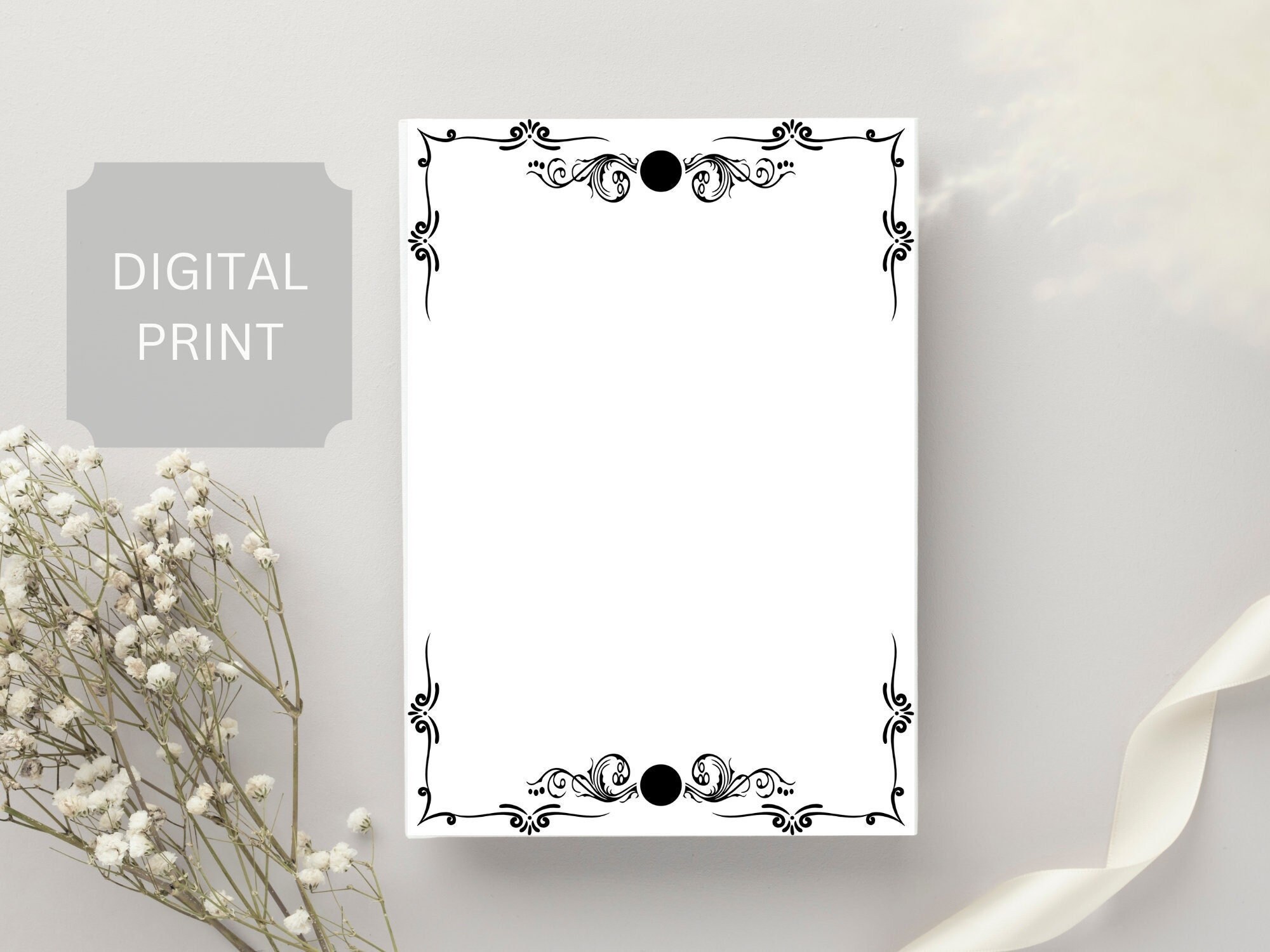 Printable Page Border Digital Art Print,bos Pages,book of Shadows Page ...