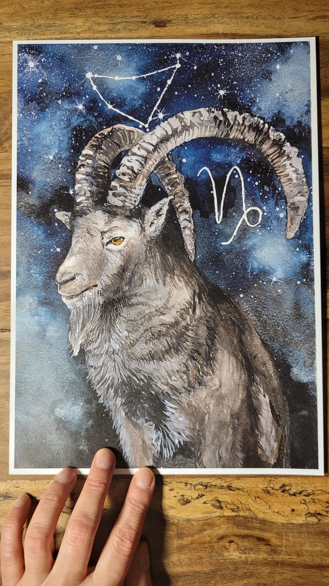 Capricorn Picture, Star Sign, Starry Sky, Watercolor Picture, Capricorn ...