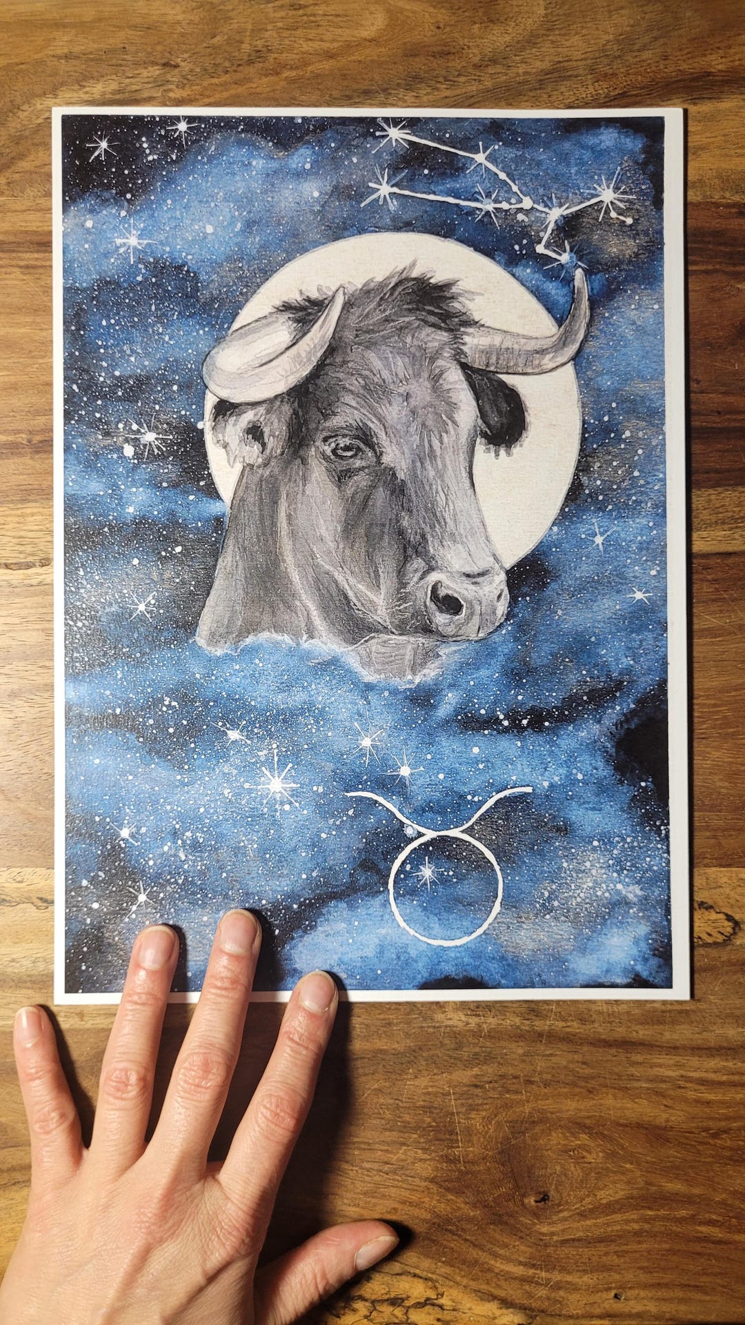 Taurus Picture, Zodiac Sign, Starry Sky, Watercolor Painting, Taurus ...