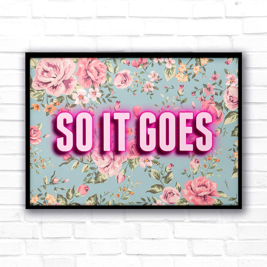 Kurt Vonnegut so It Goes Word Art Print - Illustration Modern Pop Art ...