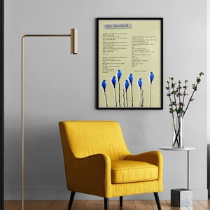 Charles Bukowski the Bluebird Poem Print Poster - Illustration Modern ...