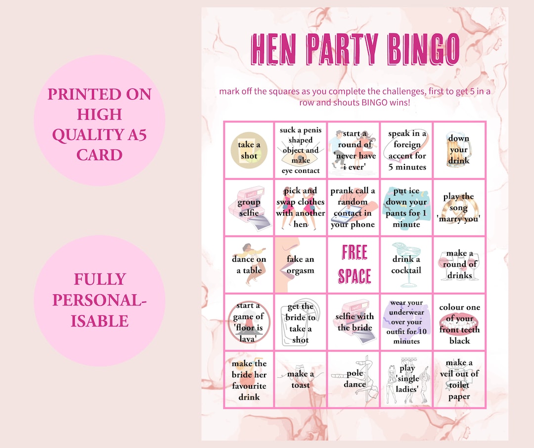 Hen Party Bingo, Staying in Edition, Hen Party Games, Fully ...