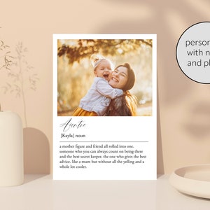 Custom Auntie Definition Gift - Personalised Present for Aunt - Unique ...