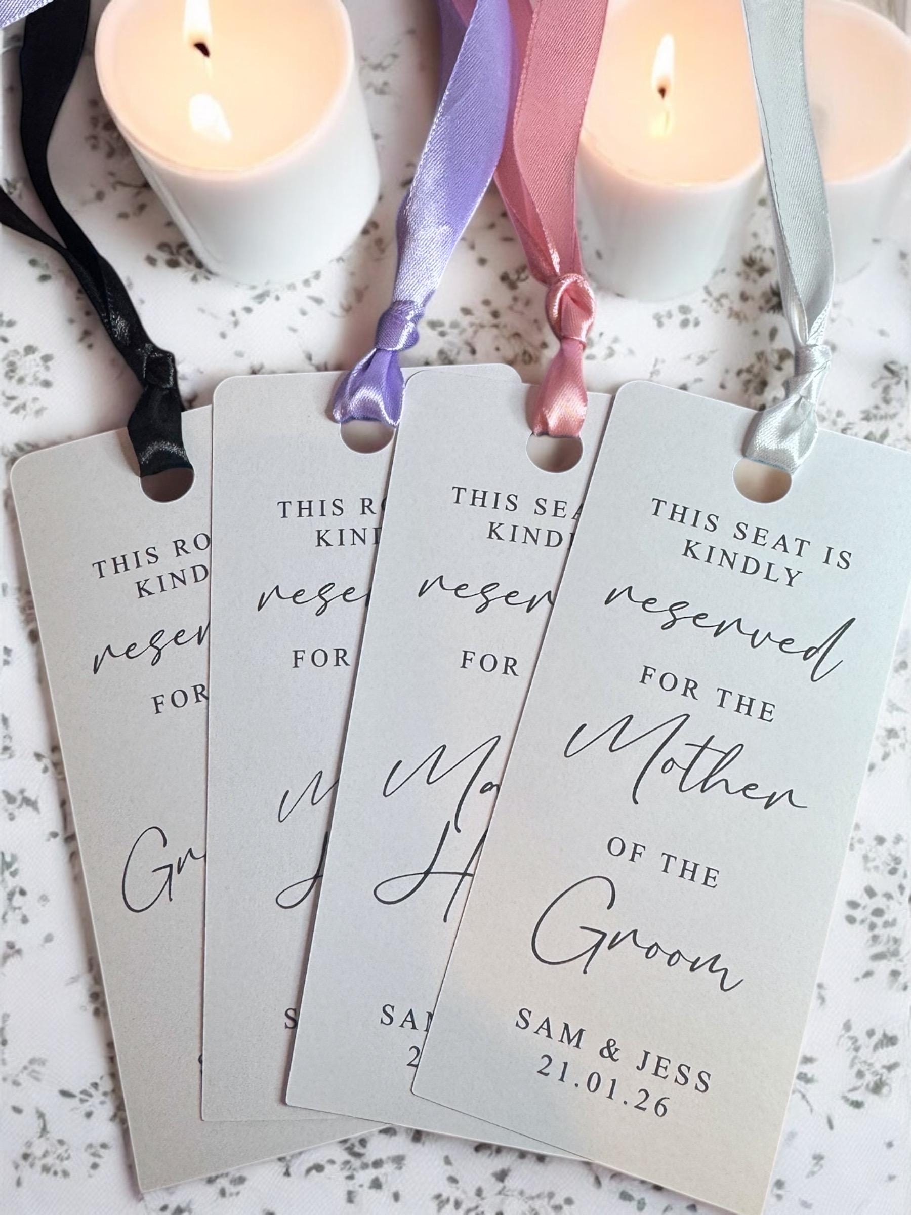 Personalised Reserved Seat Tags for Wedding, Reserved Seating Tag ...