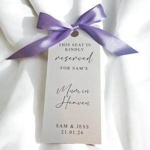 Personalised Reserved Seat Tags for Wedding, Reserved Seating Tag ...