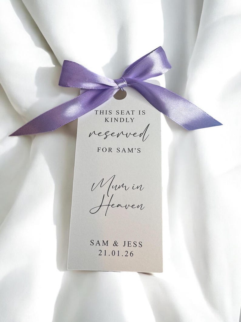 Personalised Reserved Seat Tags for Wedding, Reserved Seating Tag ...