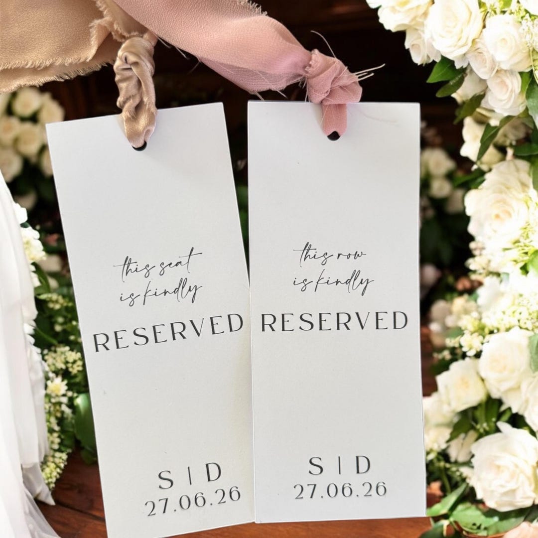 Personalised Reserved Seating Tag for Wedding, Reserved Seating Tag ...