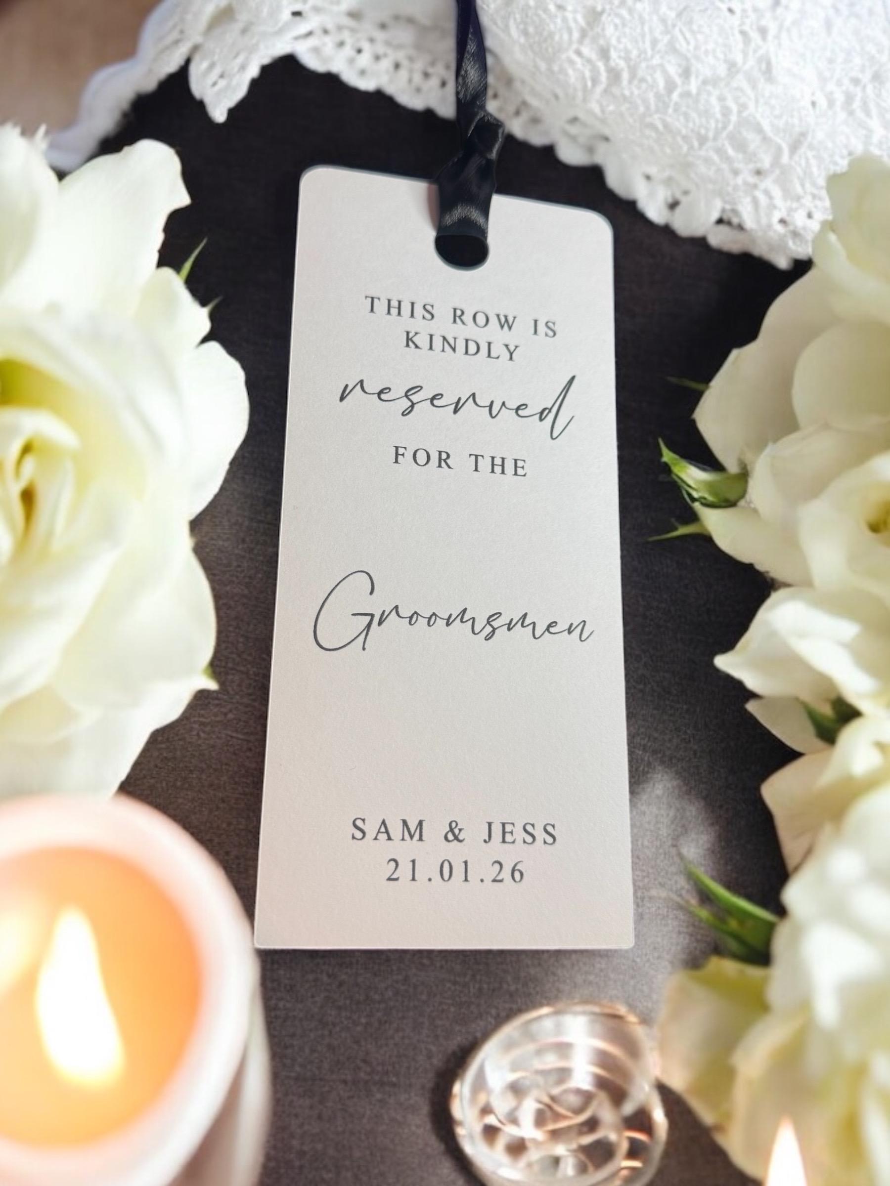 Personalised Reserved Seat Tags for Wedding, Reserved Seating Tag ...