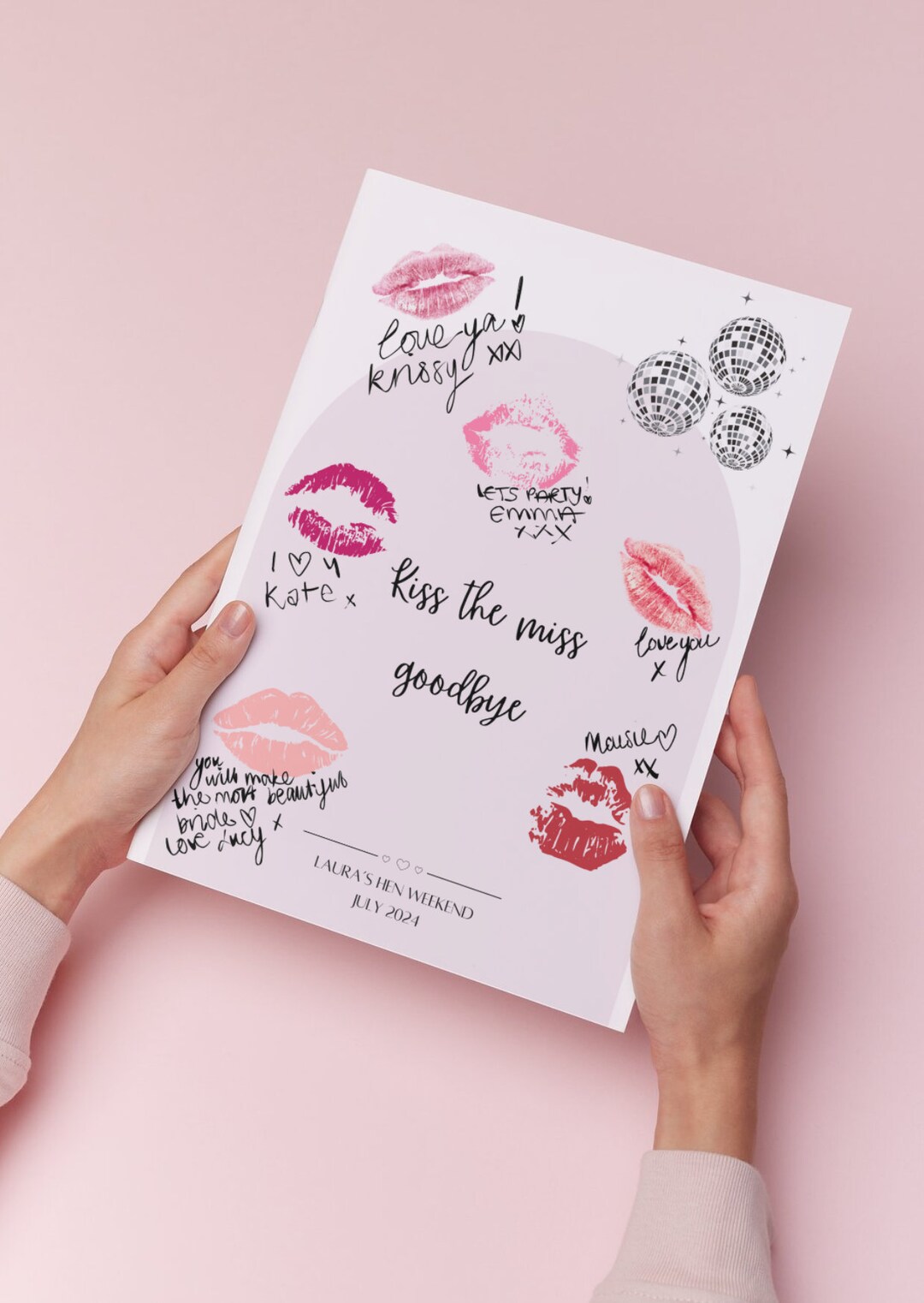 Disco Themed Hen Party Keepsake, Kiss the Miss Goodbye, Bachelorette ...