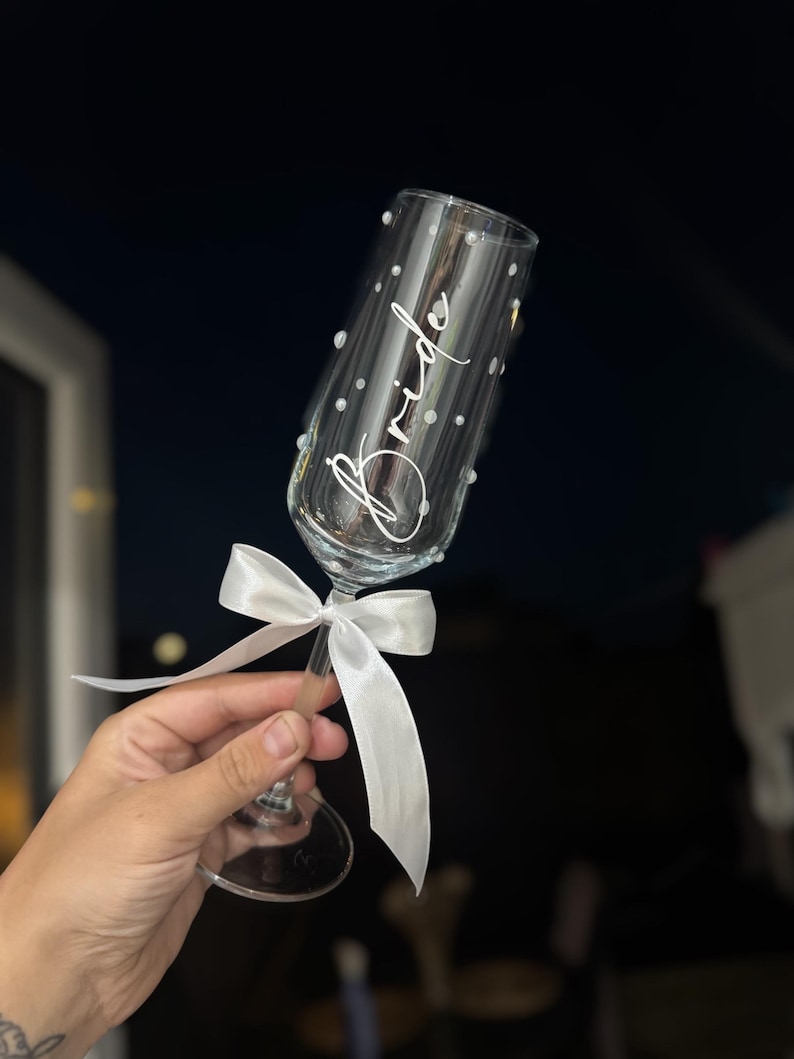 Champagne Flute Decals Personalised, Gift Ideas for Bridesmaid, Bridal ...