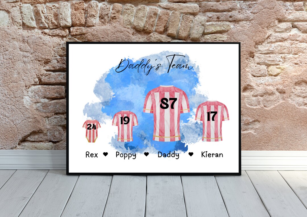 Personalised Father's Day Football Team Print, Personalised Gift for ...