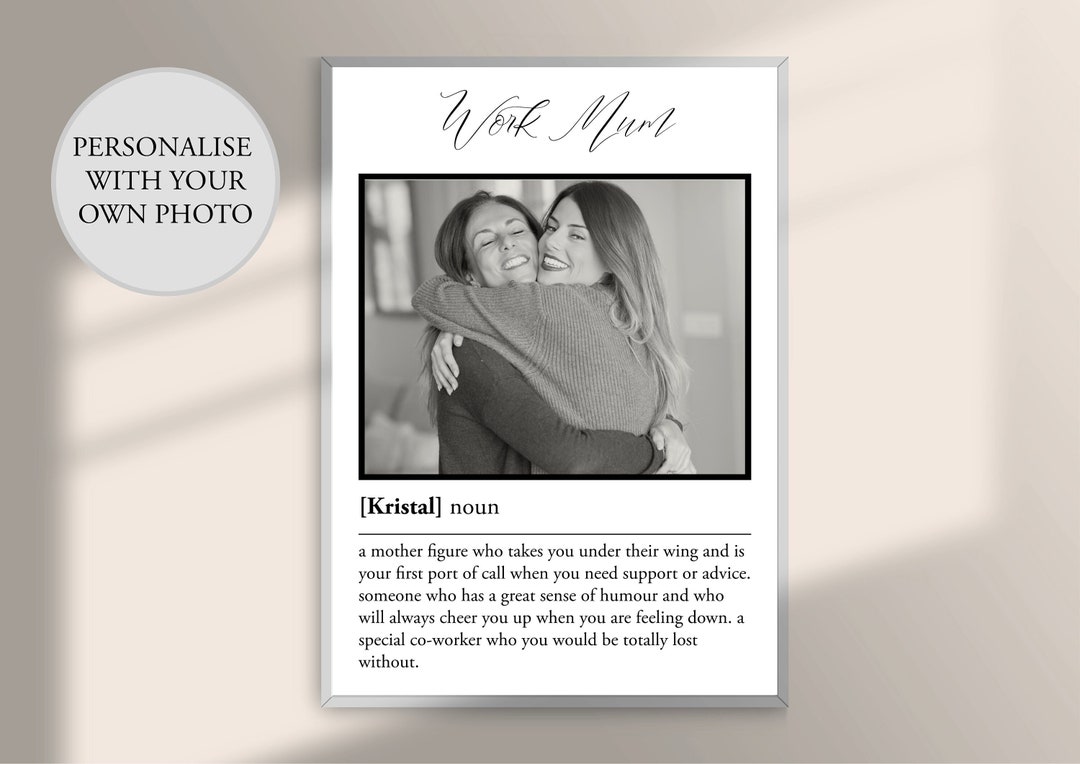 Work Mum Definition Print, Personalised Gift for Colleagues, Mother's ...