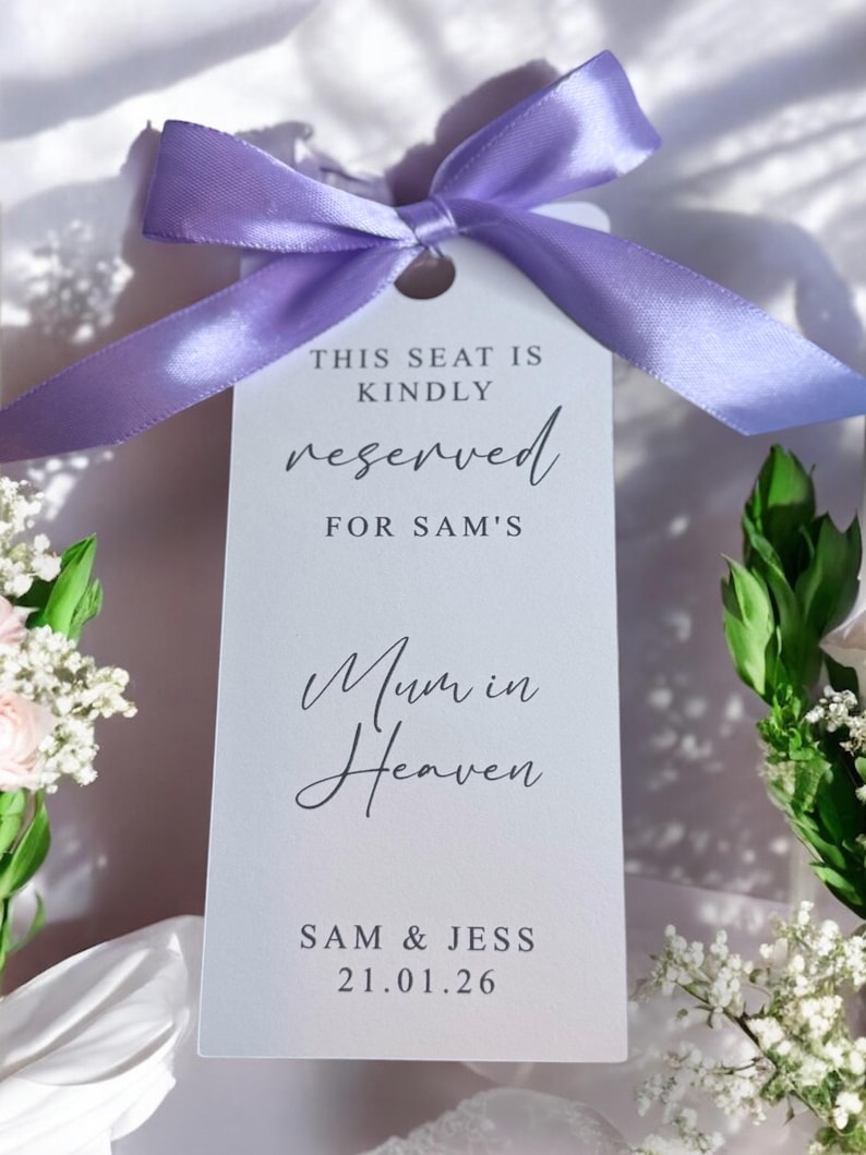 Personalised Reserved Seat Tags for Wedding, Reserved Seating Tag ...