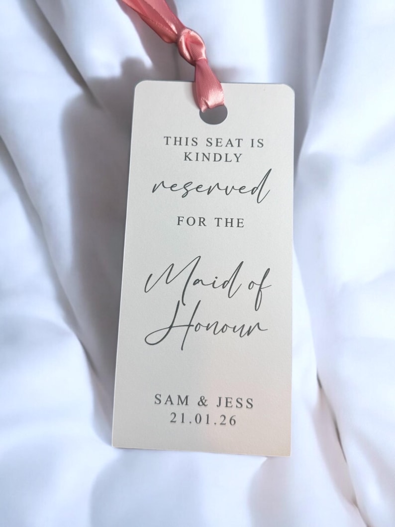 Personalised Reserved Seat Tags for Wedding, Reserved Seating Tag ...